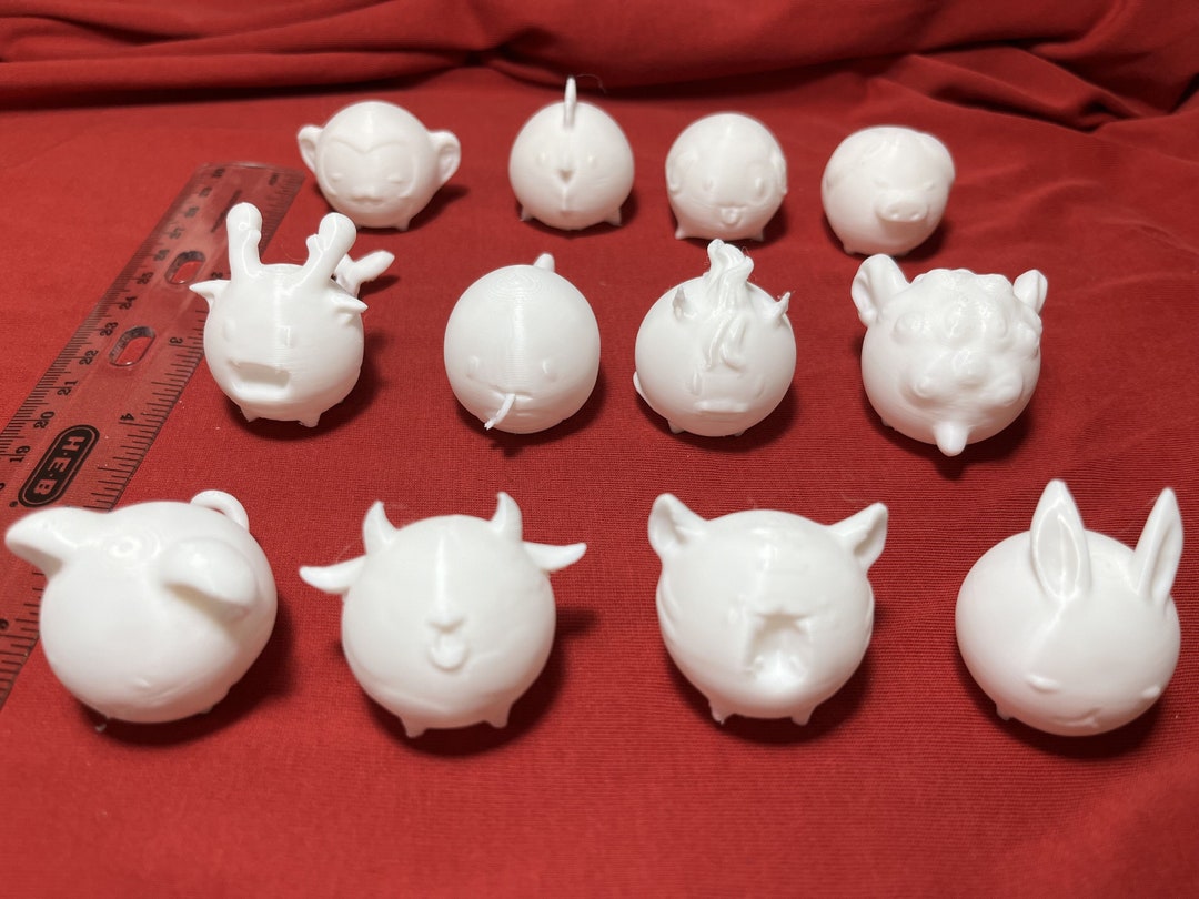 Chinese Zodiac 3D PLA Printed Wall Art Set 12 rat Ox Tiger Rabbit ...