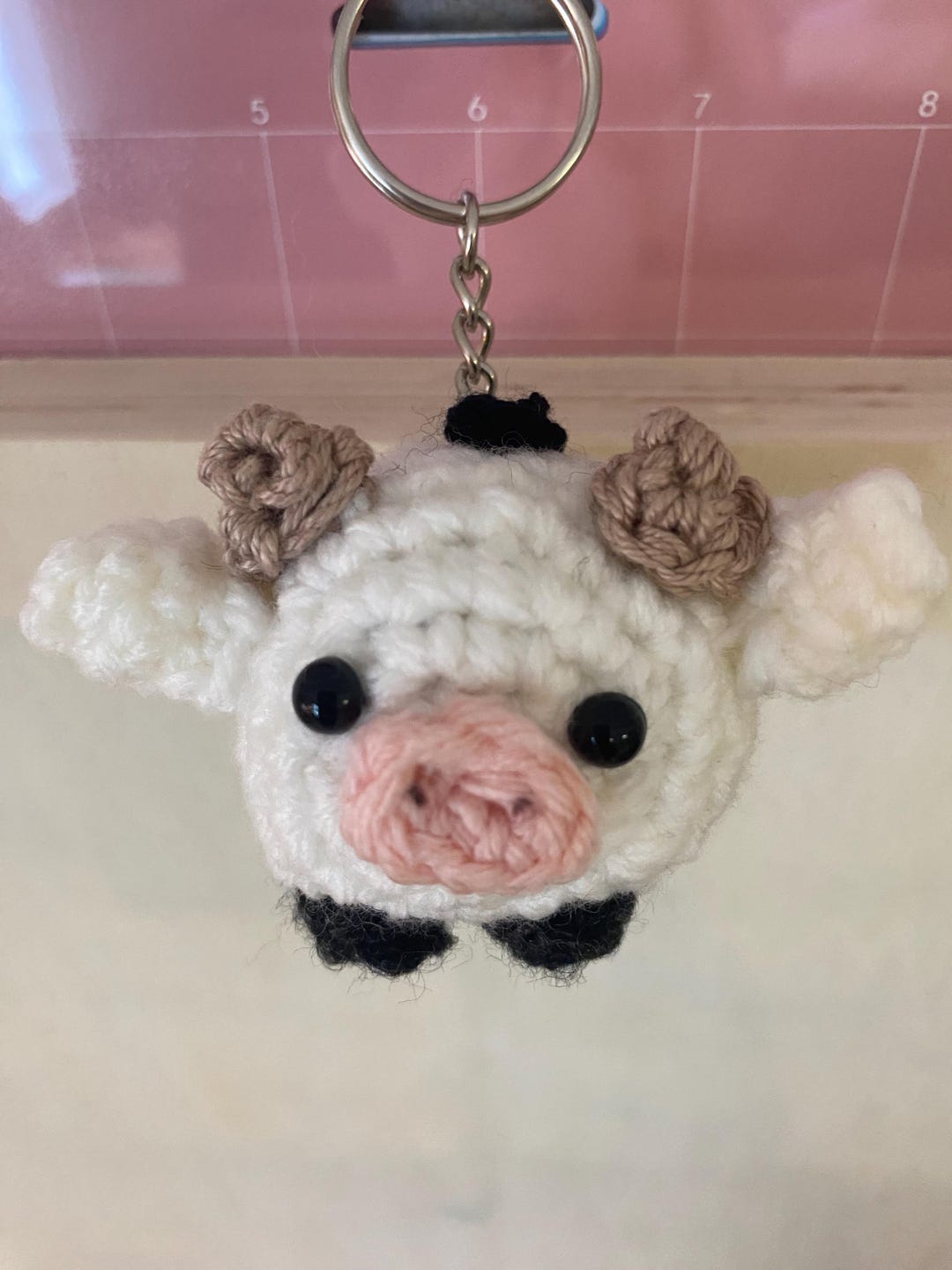 Cute Cow Keychain, Crochet Mini Cow Keychain, Gift for Cow Lover - Etsy
