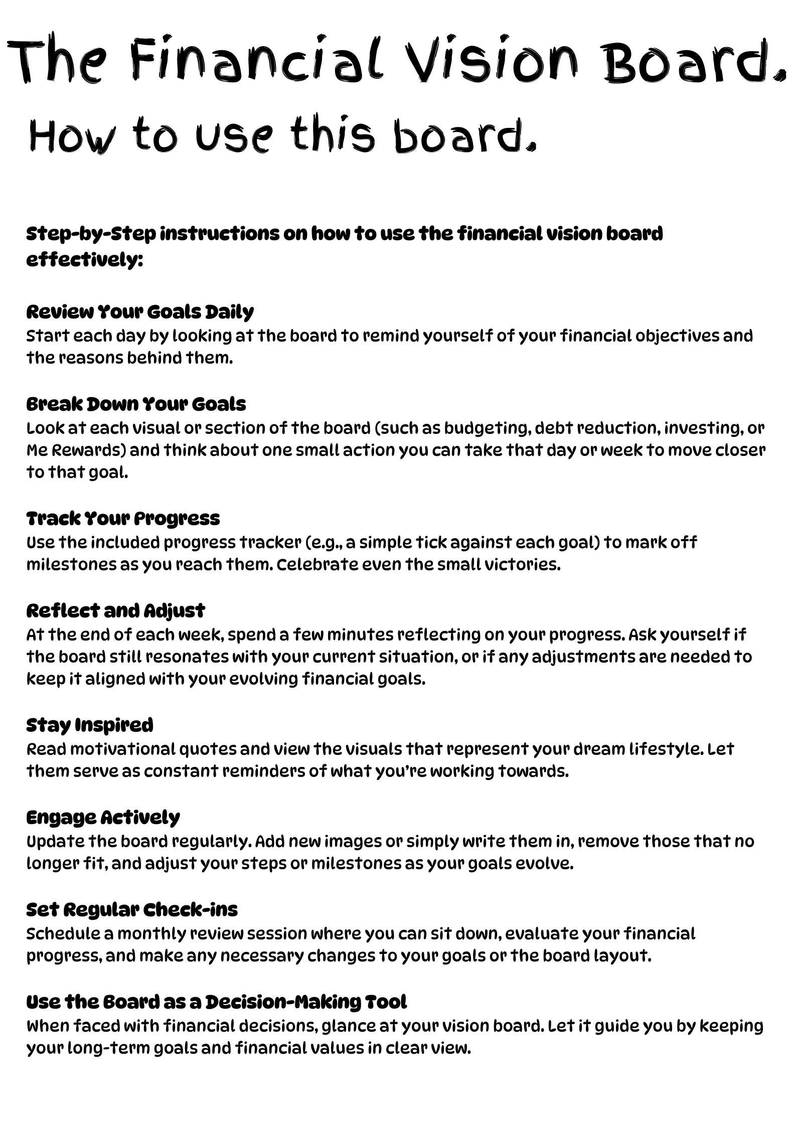 Financial Vision Board - Etsy