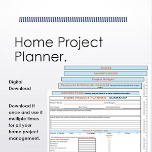 The Ultimate Home Project Planner and Tracker - Etsy