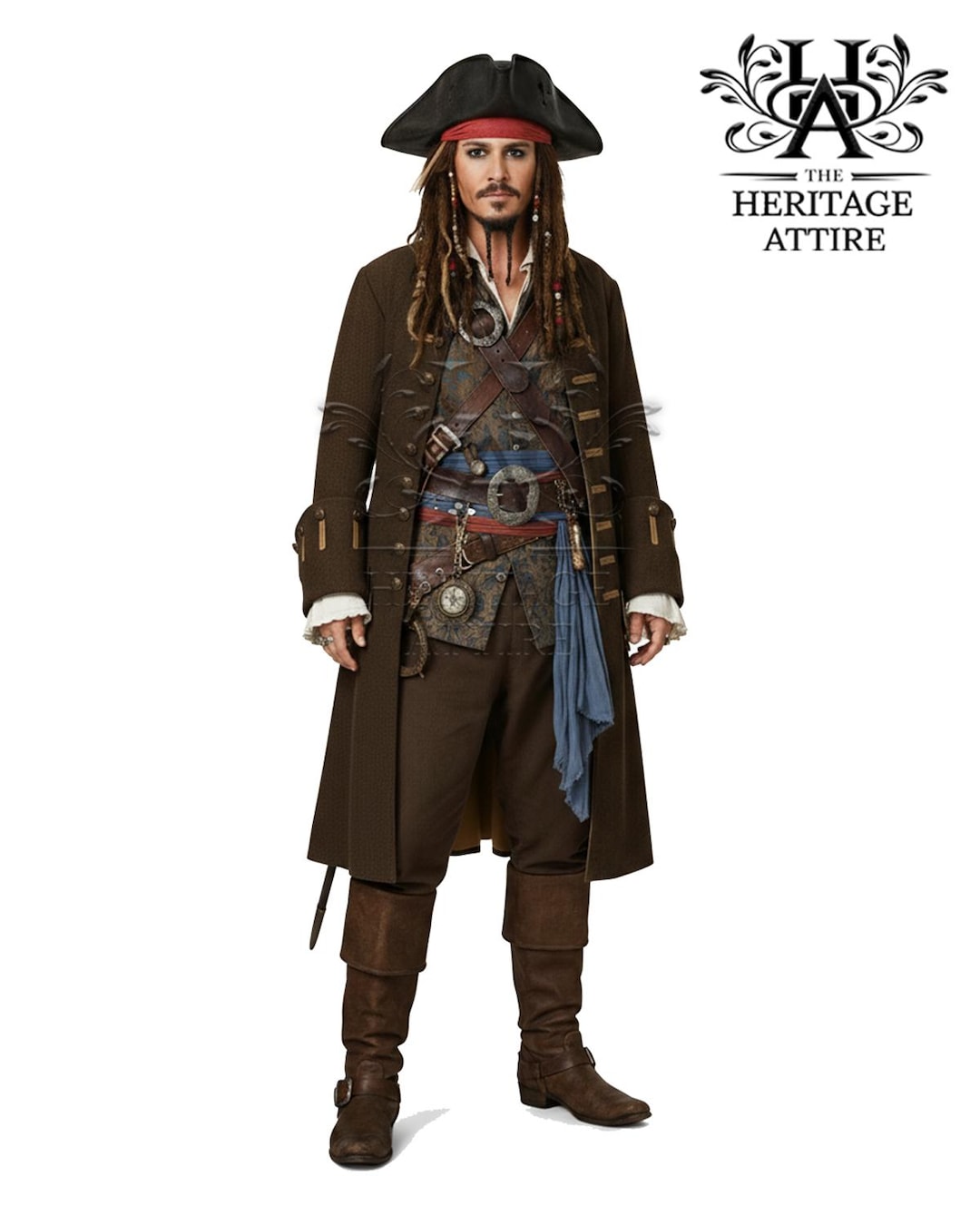 The Legendary Pirate Outfit | Captain Jack Sparrow Costume Coat, Pants ...