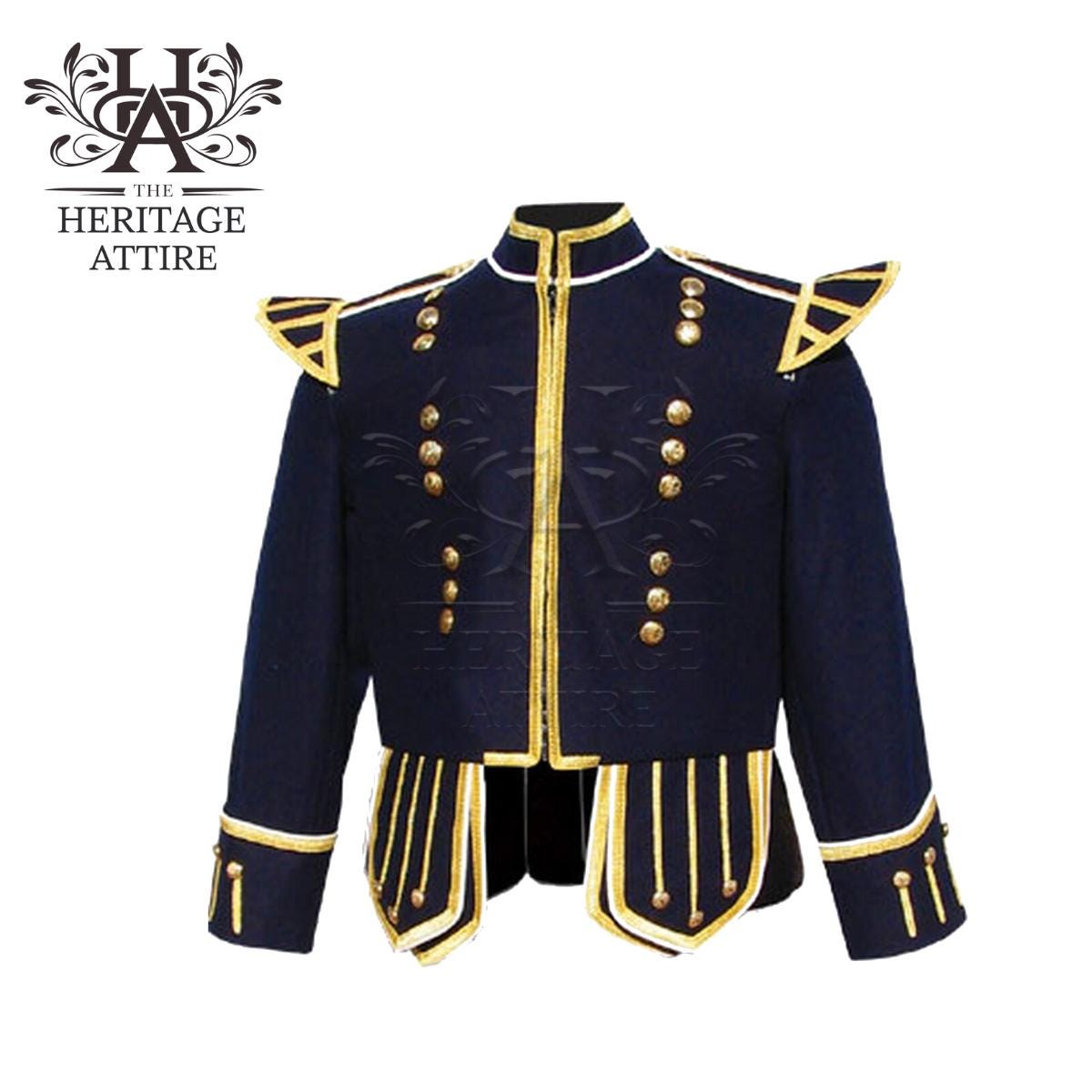 Men's Military Doublet Kilt Jacket | Scottish Piper Drummer Doublet ...
