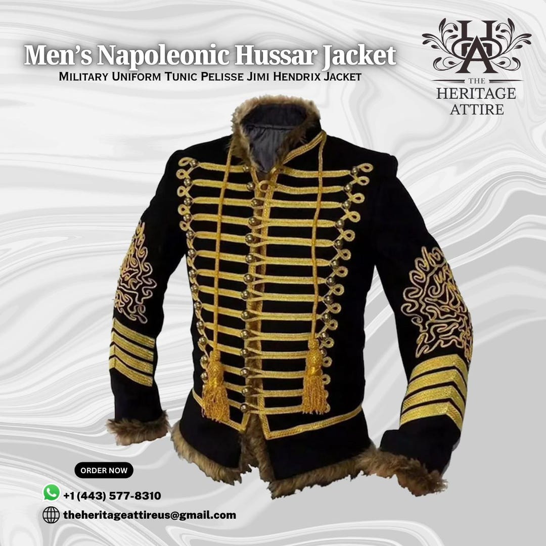 Napoleon Hussars Jacket Army Vintage Military Uniform Tunic Jacket by ...
