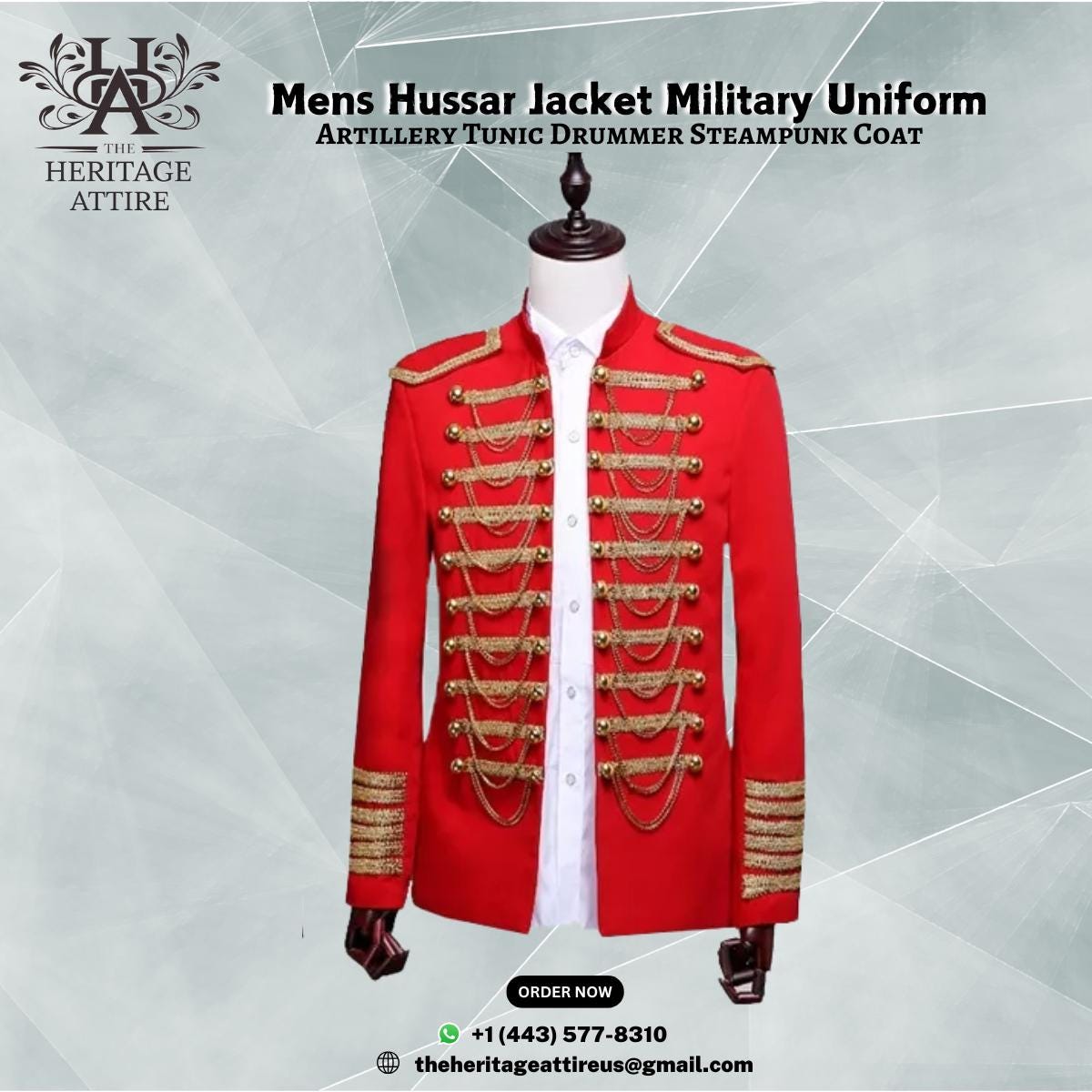 Napoleon Hussars Jacket Army Vintage Military Uniform Tunic Jacket and Pant by the Heritage ...