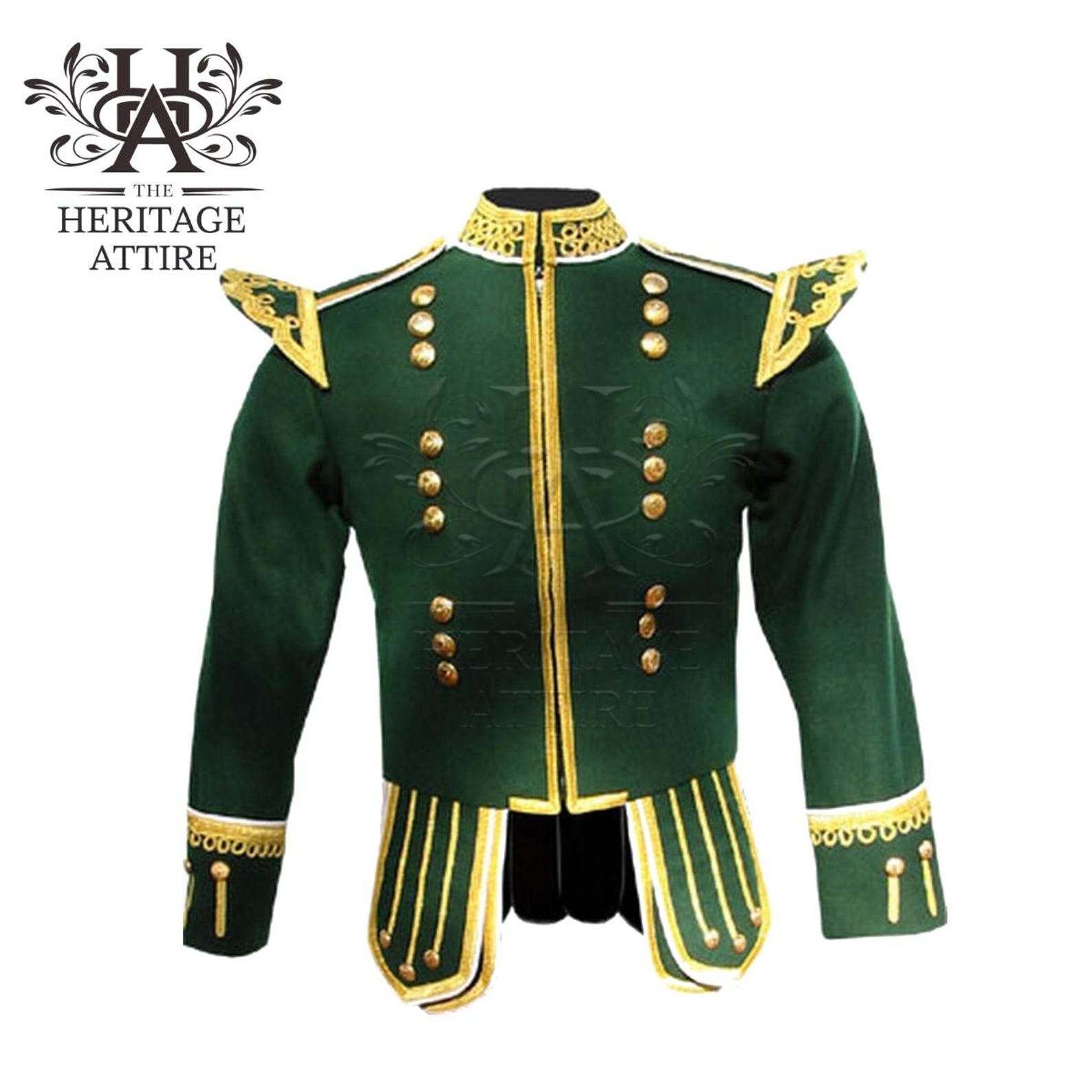 Men's Military Doublet Kilt Jacket | Scottish Piper Drummer Doublet ...