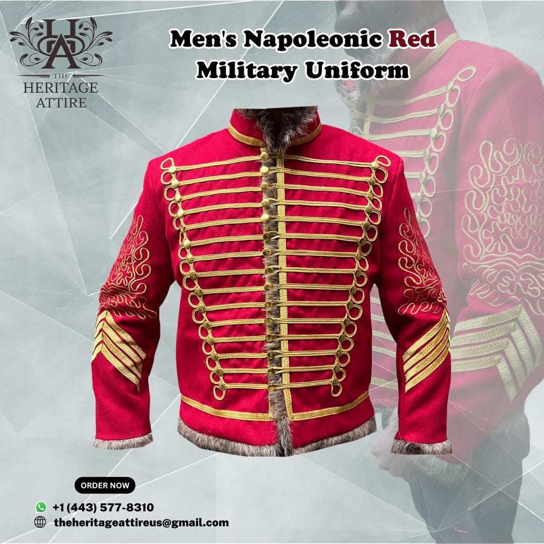 Napoleon Hussars Jacket Army Vintage Military Uniform Tunic Jacket by ...