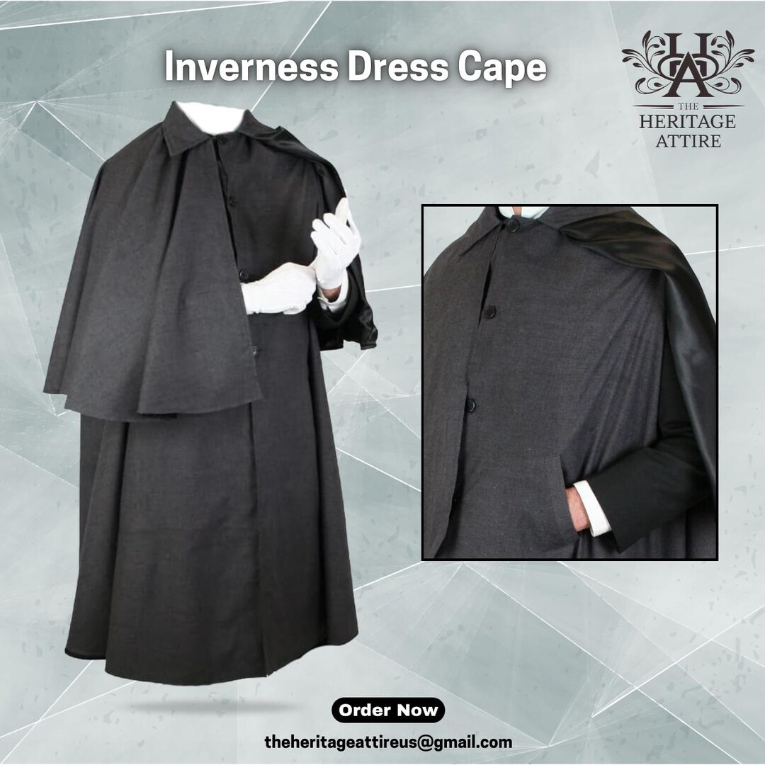 Men's Cape 1950s 1960s Garrick Coachman's Cape | Wool Cape | Inverness ...