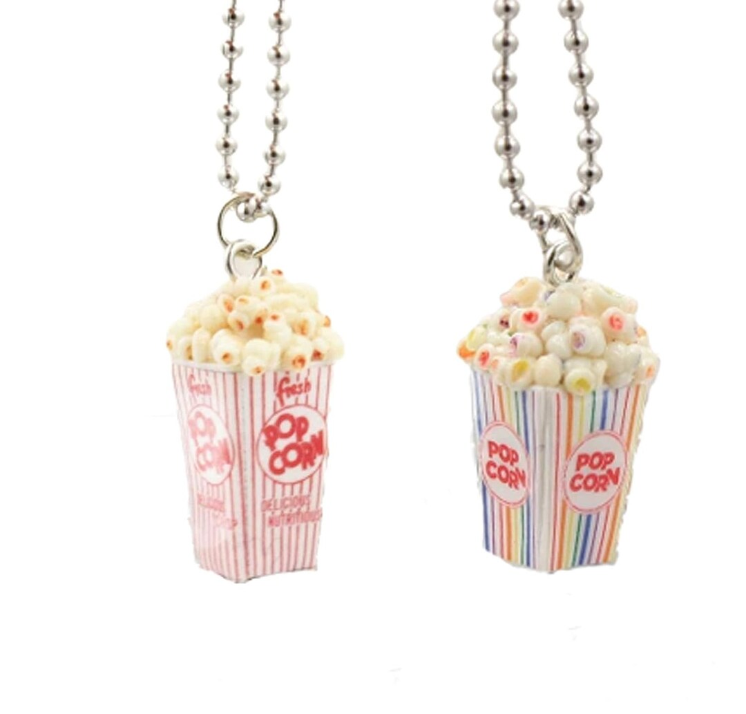 Movie Theater Popcorn Necklace - Rainbow or Buttered - Award Shows - Etsy
