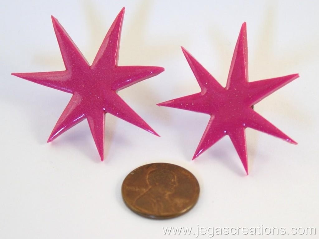 Jem and the Holograms Jem Star Earrings pink or Red - Etsy