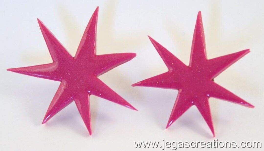 Jem and the Holograms Jem Star Earrings pink or Red - Etsy