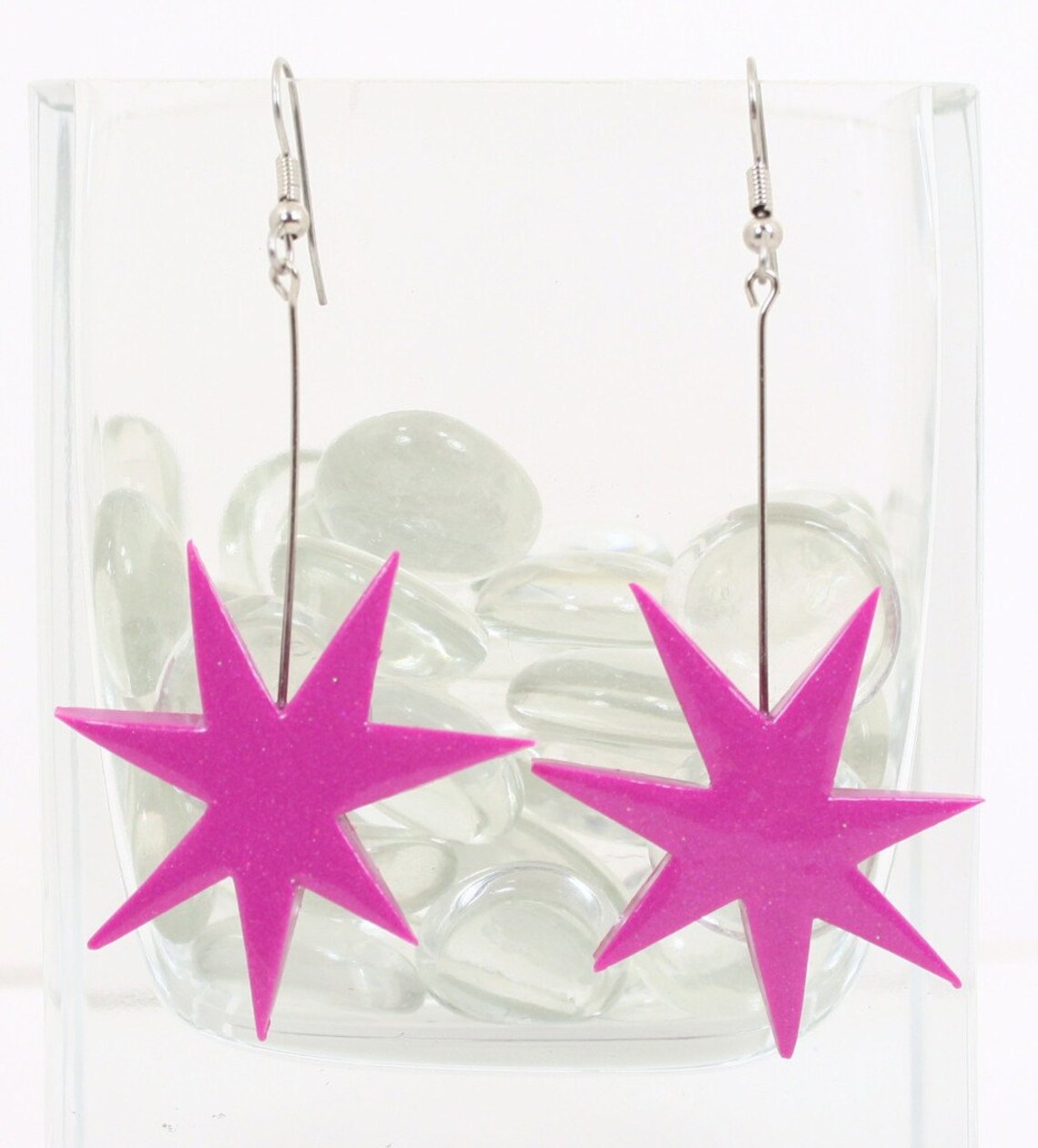 Jem and the Holograms Jem Star Dangle Earrings (pink or Red) Cosplay ...