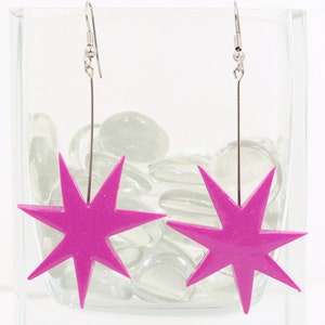 Jem and the Holograms Jem Star Dangle Earrings (pink or Red) Cosplay ...