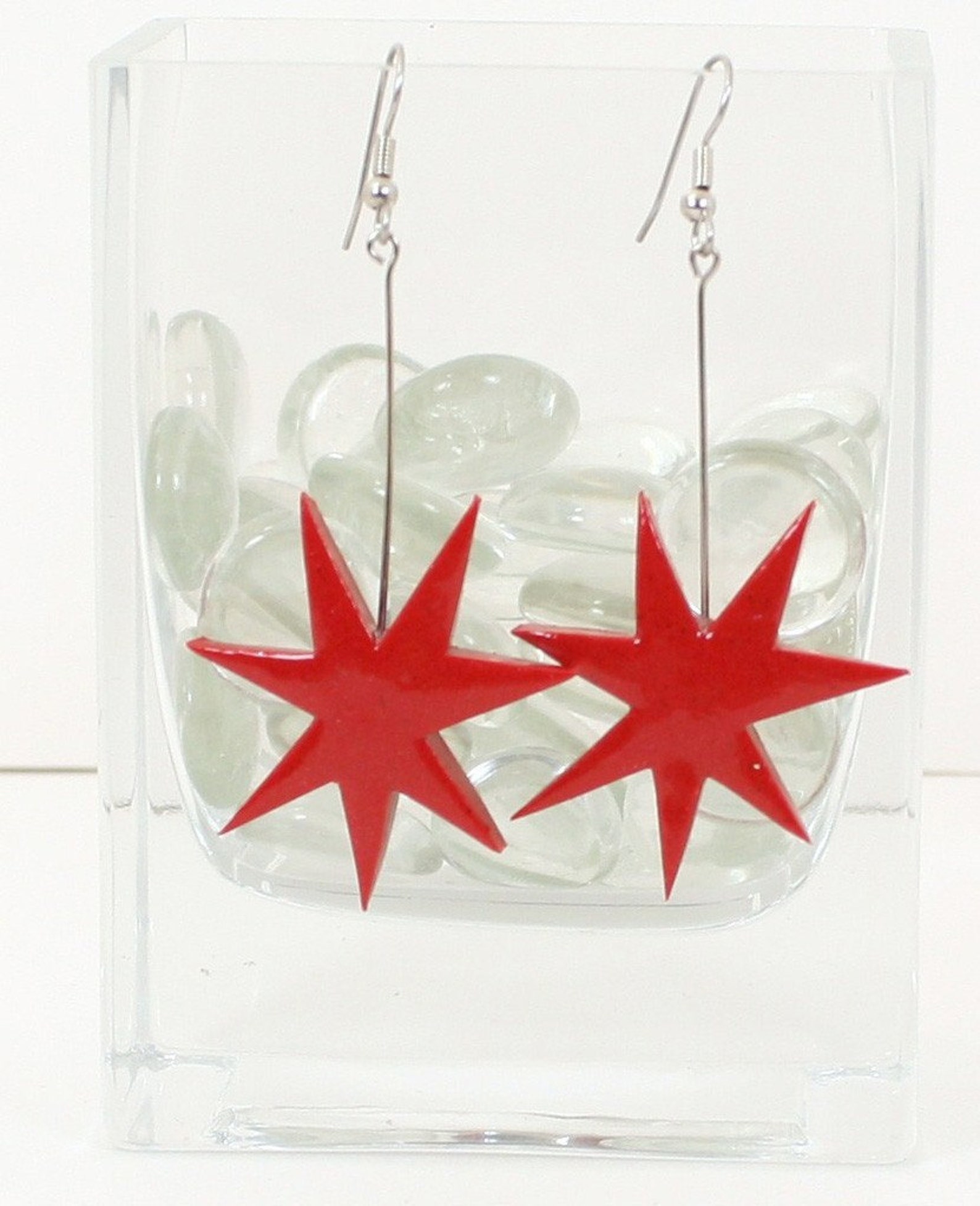 Jem and the Holograms Jem Star Dangle Earrings (pink or Red) Cosplay ...