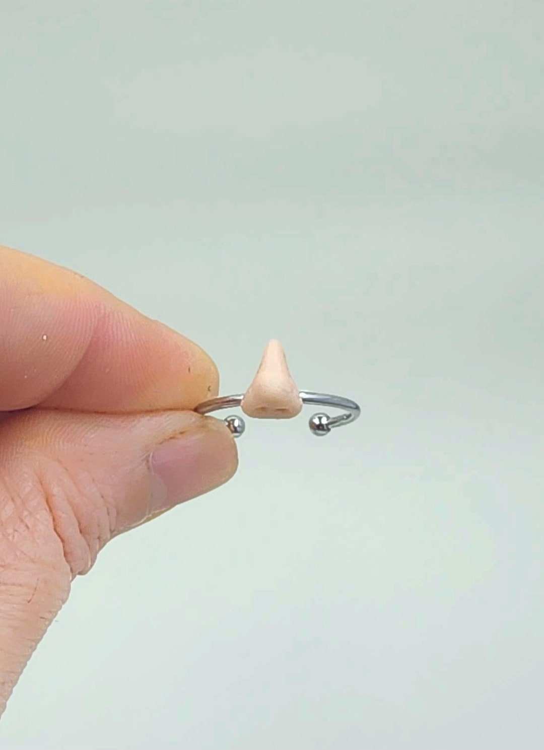 Nose Ring With a Nose Stud Bone - Gag Gift - Pun - Prank - White ...