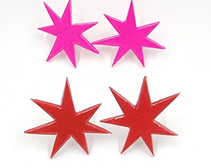 Jem Glitter Star Earrings - Etsy