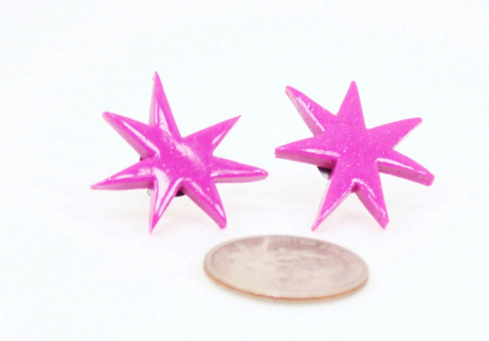 Jem and the Holograms Jem Star Earrings Glow in the Dark | Etsy