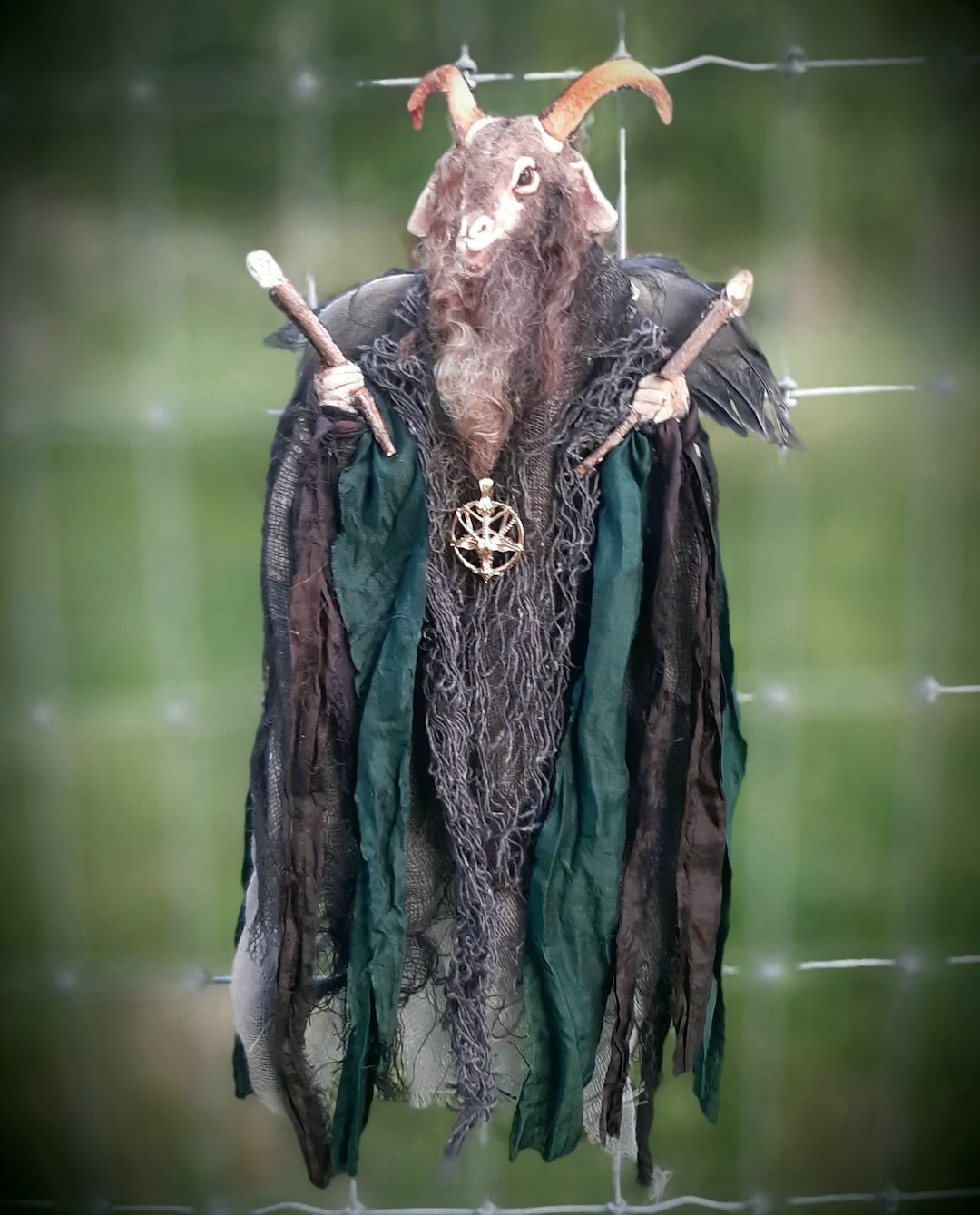 Baphomet Statue 3D Goat Ornament Blue Gray Black Red Green or Purple ...