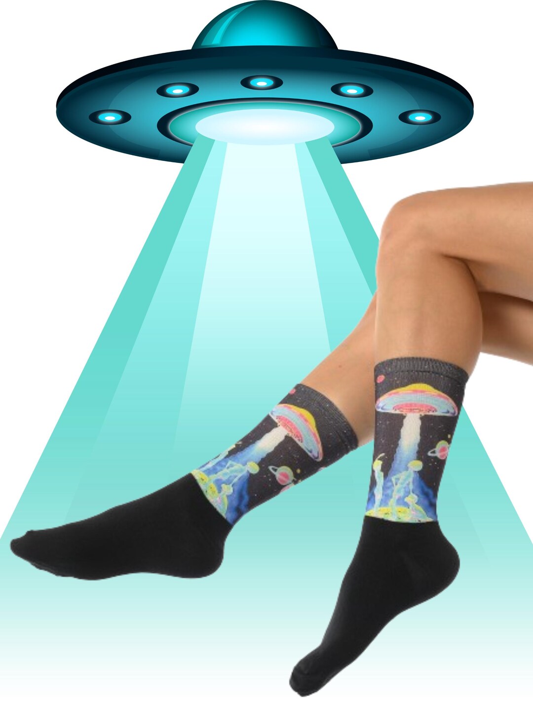 Unisex Aliens Ufo Socks, Adorable Crazy Party Socks, Modern Art Socks ...