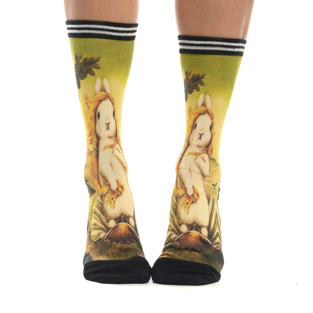 Birth of Venus Parody Socks: Bunny Art, Funky Unisex Socks - Etsy