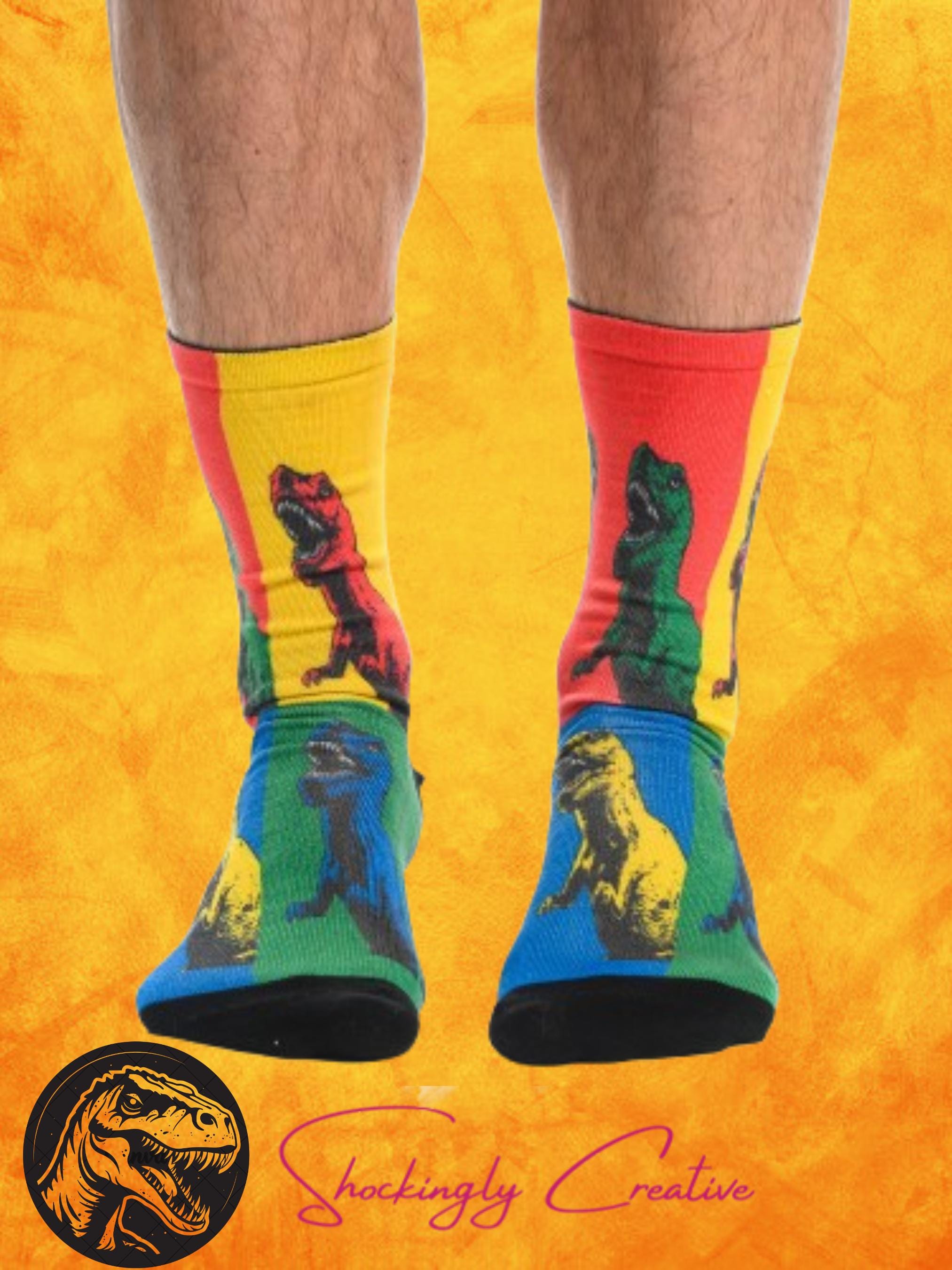 Funny Socks Dinosaur T-rex, Odd Crazy Tyrannosaurus Socks, Modern ...