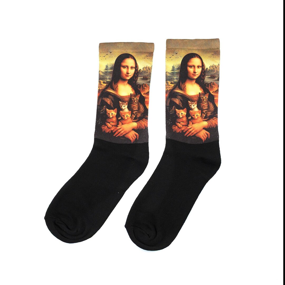 Mona Lisa With Kittens – Art-inspired Socks for Creative, Cat-loving ...