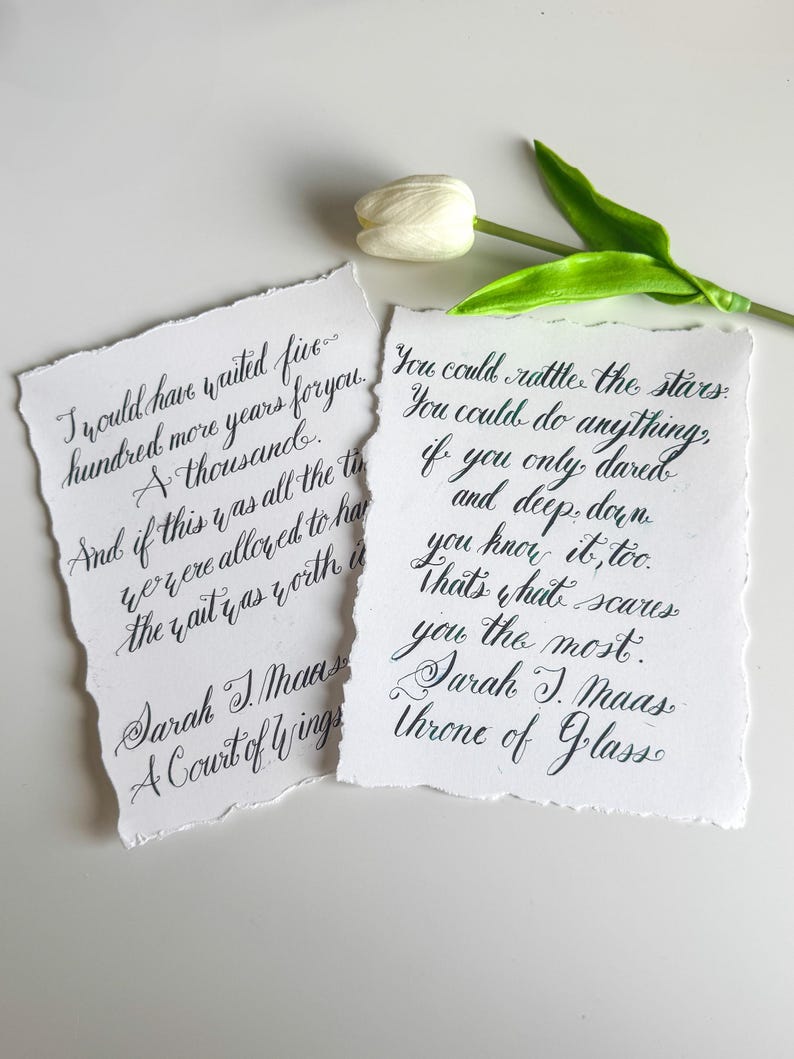 Custom Handwritten Calligraphy Print, Book Quote, Anniversary Love ...