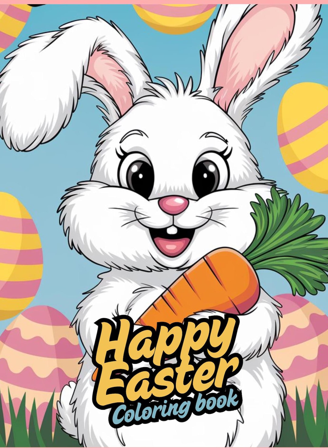 Happy Easter Printable Coloring Book for Kids - Etsy