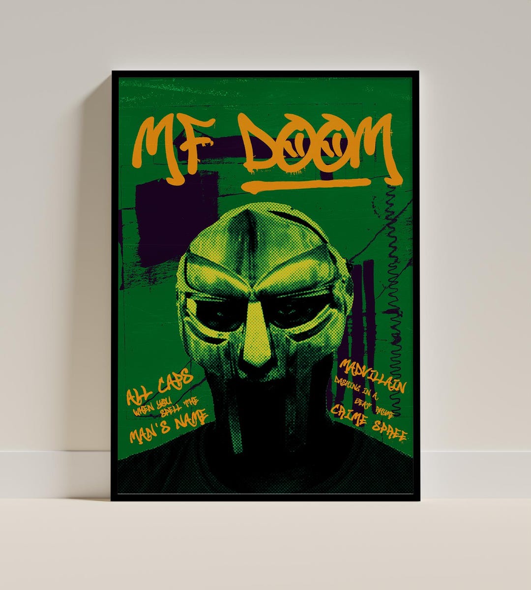 MF DOOM Art Print: Madvillainy Hip-hop Poster (digital Download, PNG ...