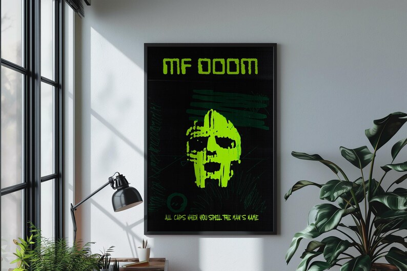 MF DOOM Digital Poster Hip Hop Wall Art Print Underground Rap Decor Madvillainy Album Cover Boom ...