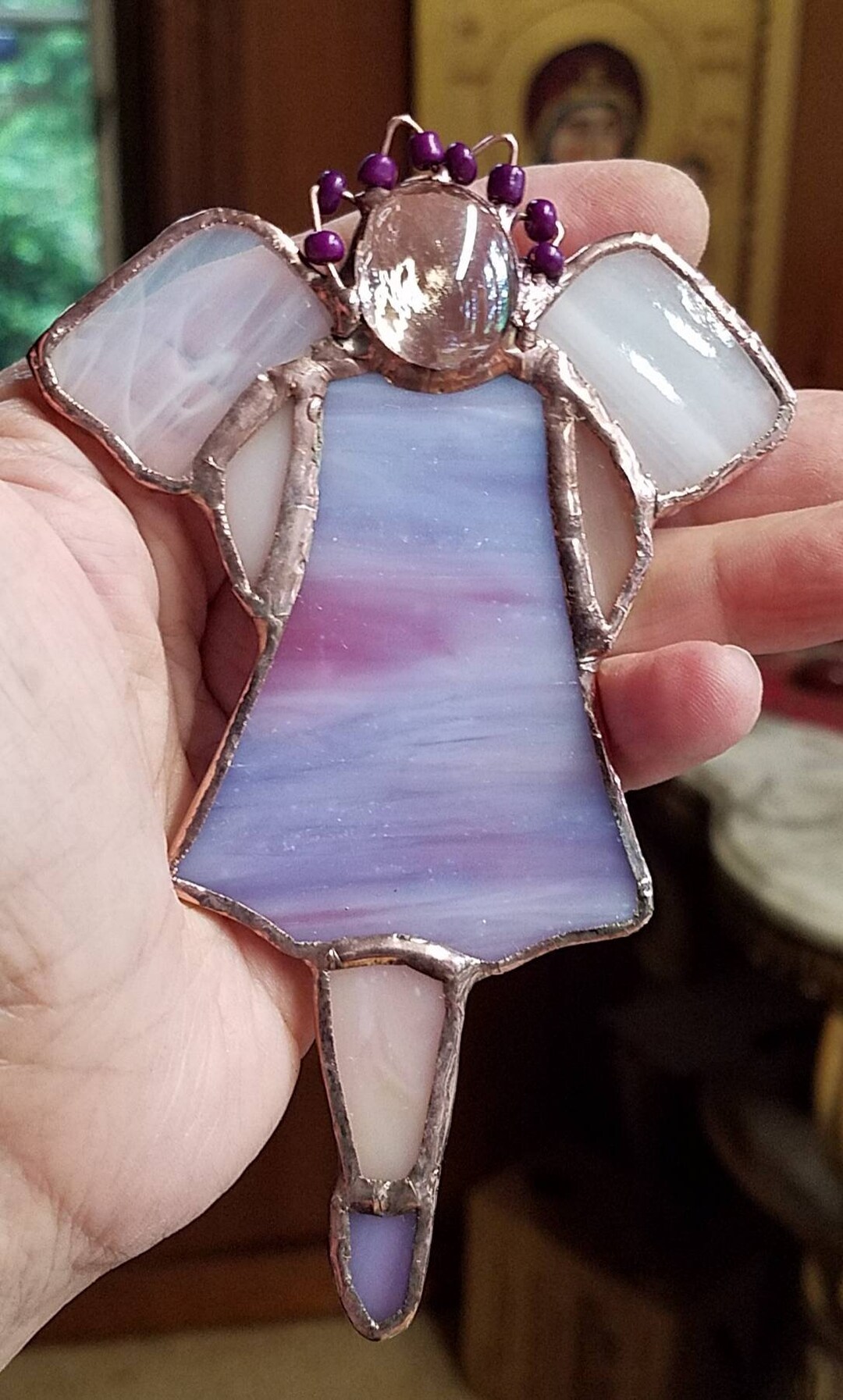 Stained Glass Angel Suncatchers in Lavender or Yellow - Etsy