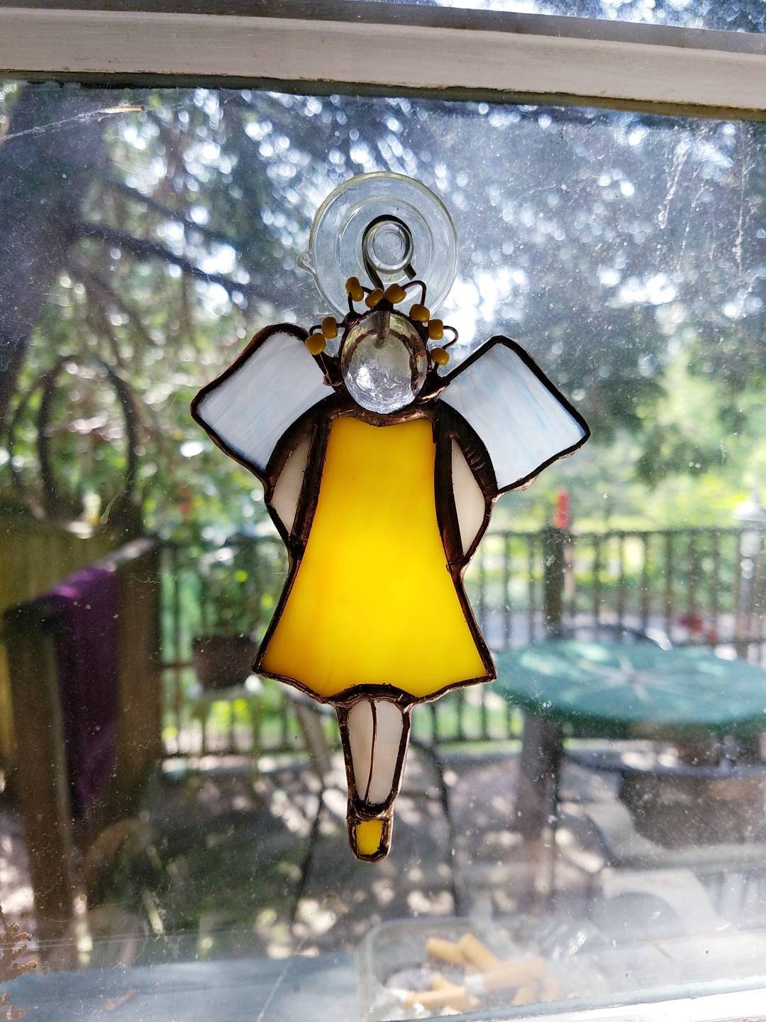 Stained Glass Angel Suncatchers in Lavender or Yellow - Etsy