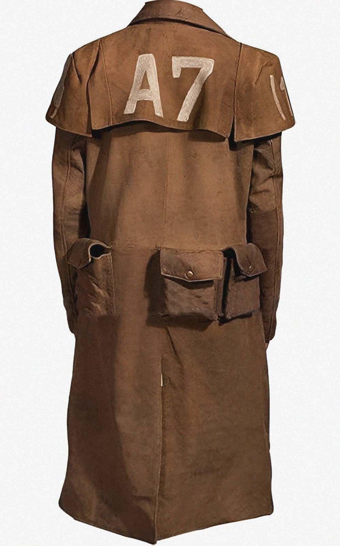 Vegas NCR Veteran Ranger Armor Brown Leather Duster Coat | Long Leather ...