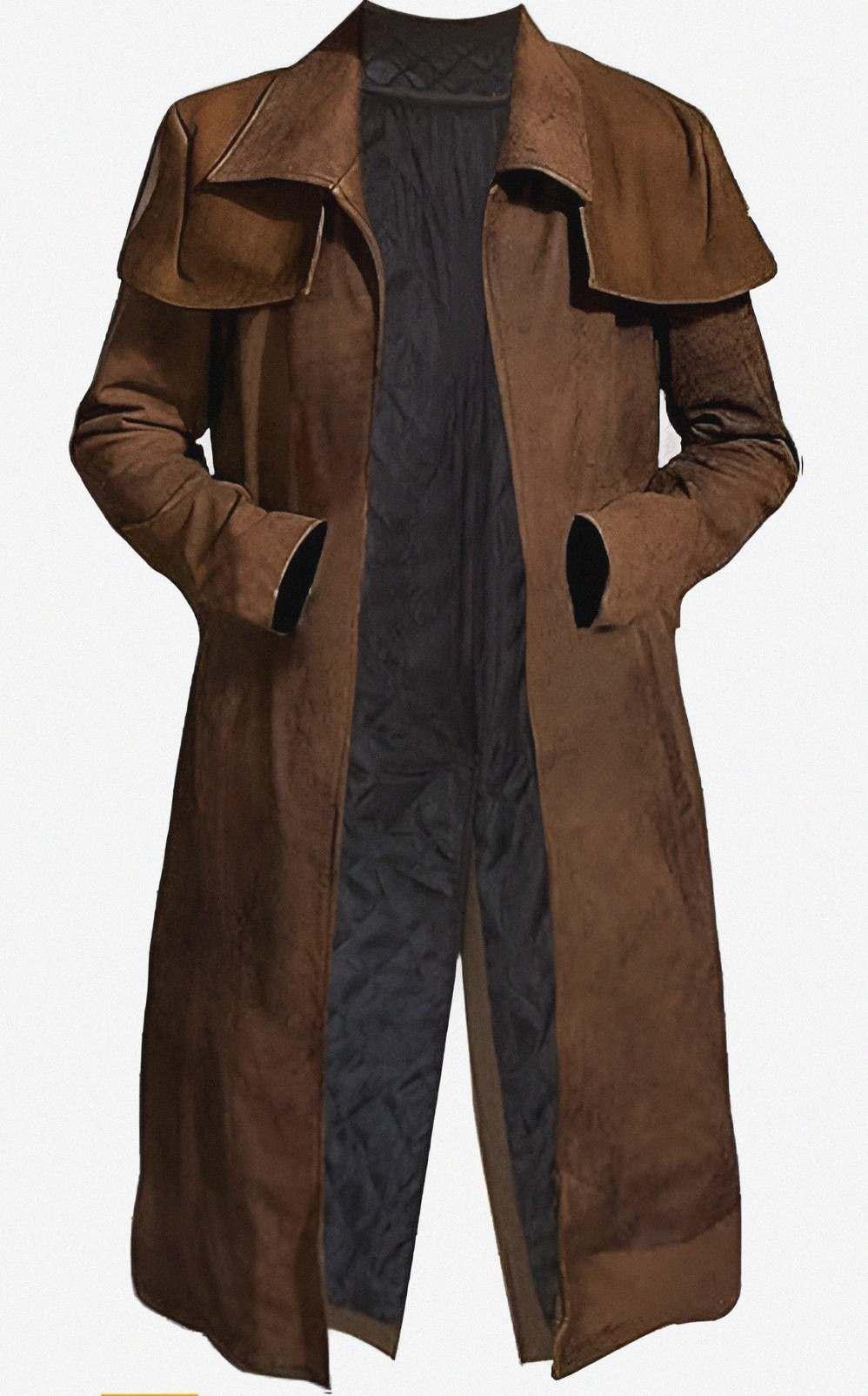 Vegas NCR Veteran Ranger Armor Brown Leather Duster Coat | Long Leather ...