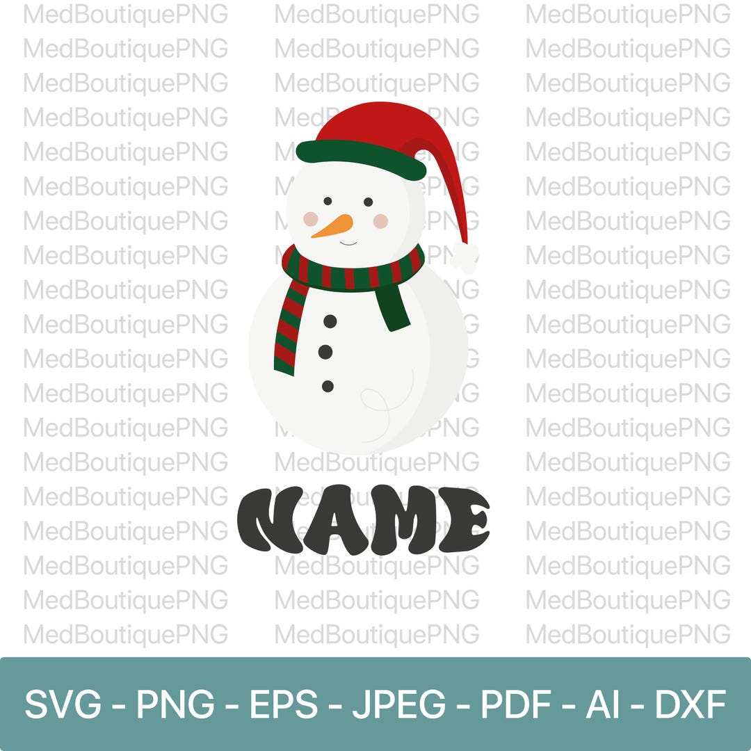 Snowman Monogram SVG, Christmas Clipart, Cute Snowman SVG, Holiday Name ...
