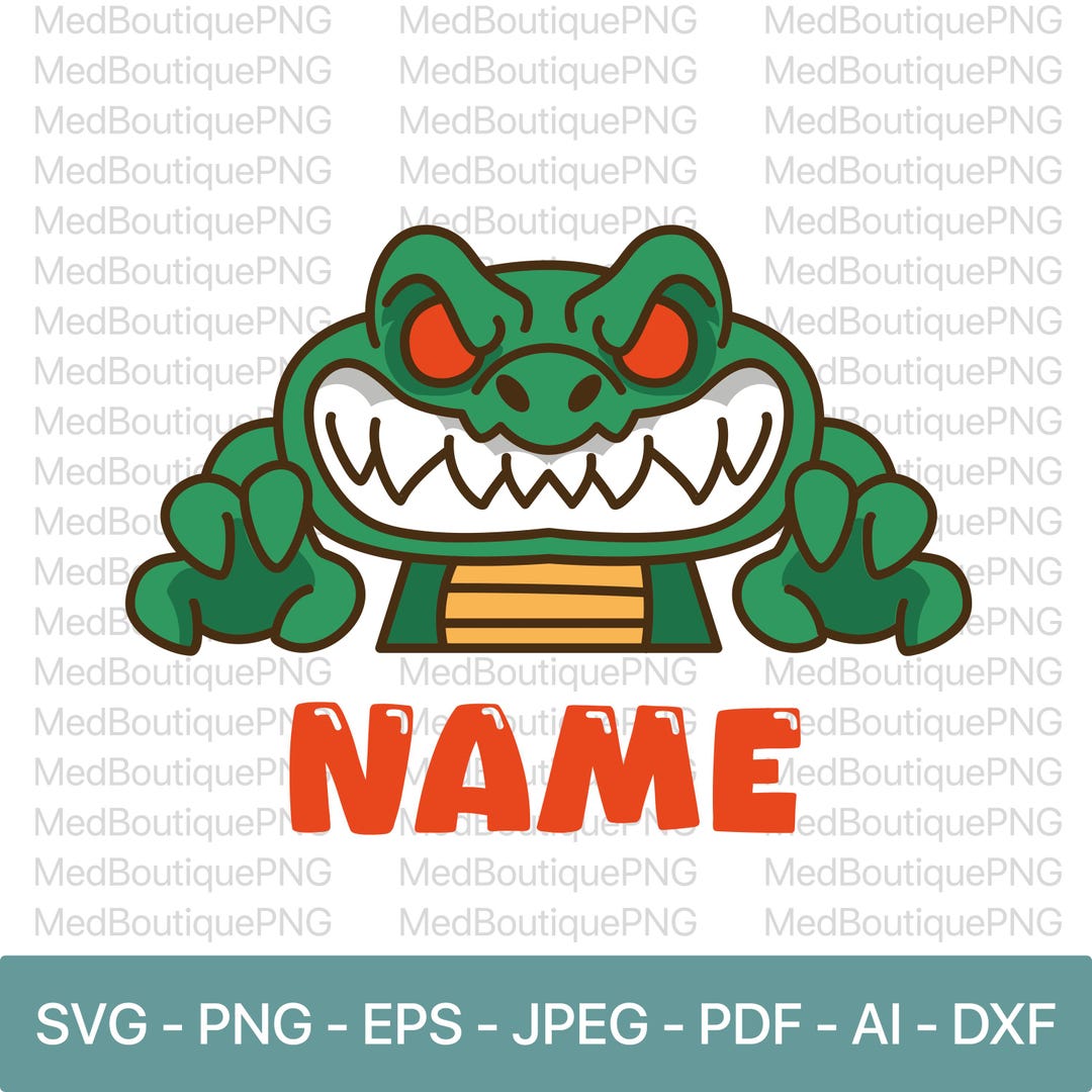 Croc Name Svg Cute Baby Alligator Split Monogram Svg, Name Frame ...