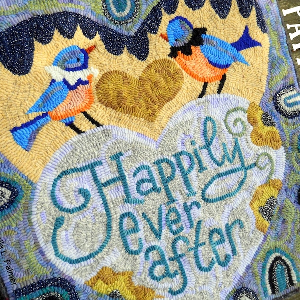 Primitive Hooked Rug Hooking Pattern Puffin Bluenose Sailboat Ocean ...