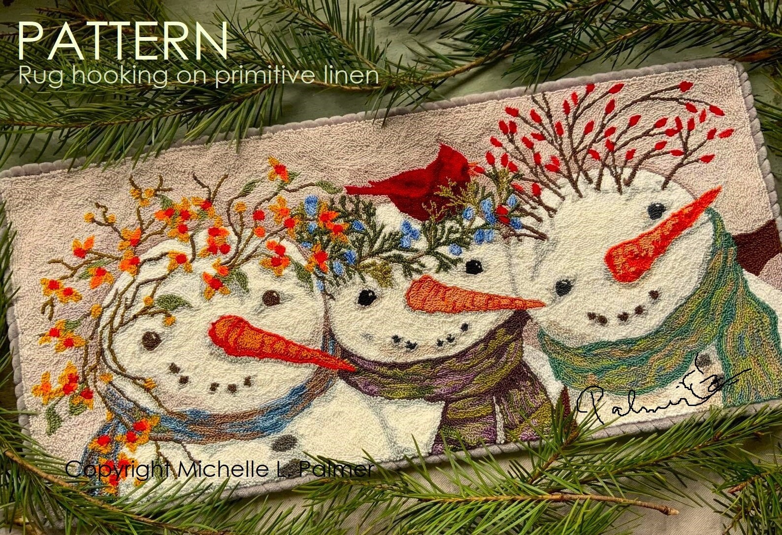 PATTERN RUG HOOKING Pattern is Hand Drawn on 100% Prim Linen Michelle ...