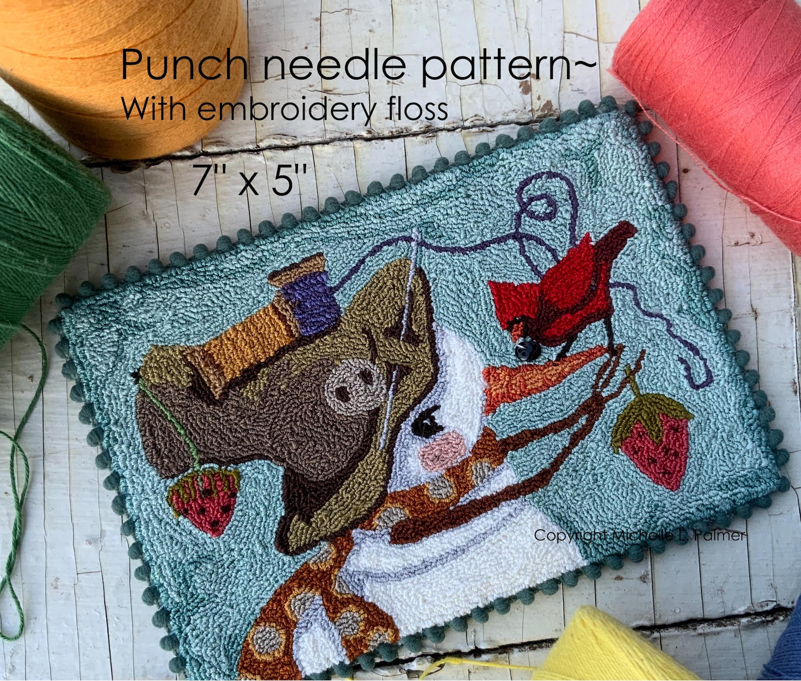 Punch Needle DIGITAL Download Jpeg and PDF PATTERN Embroidery Floss ...