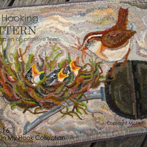 PATTERN RUG HOOKING Pattern is Hand Drawn on 100% Prim Linen Michelle ...