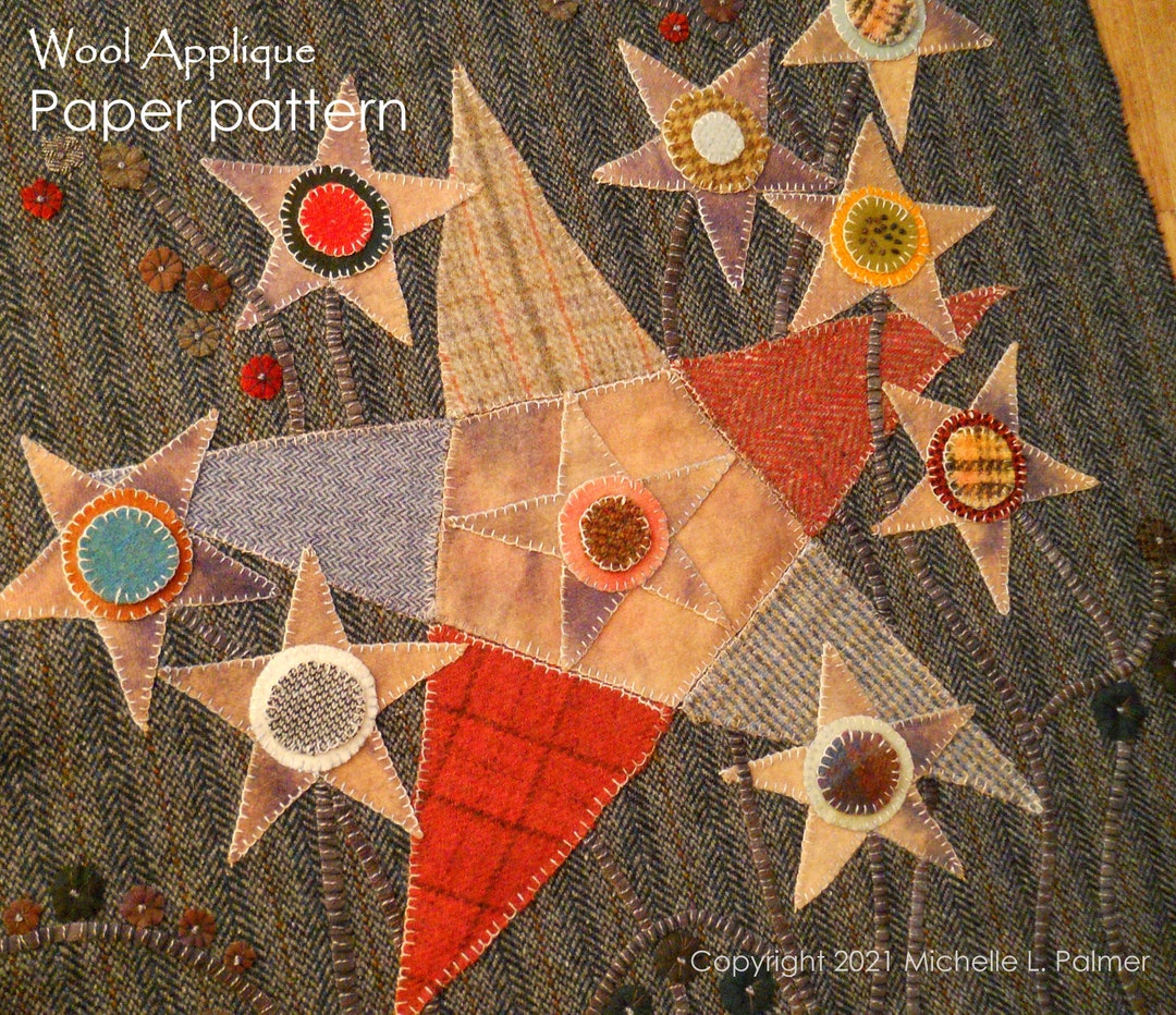 Wool Applique PAPER PATTERN Model Stitched by Michelle Palmer Liberty ...