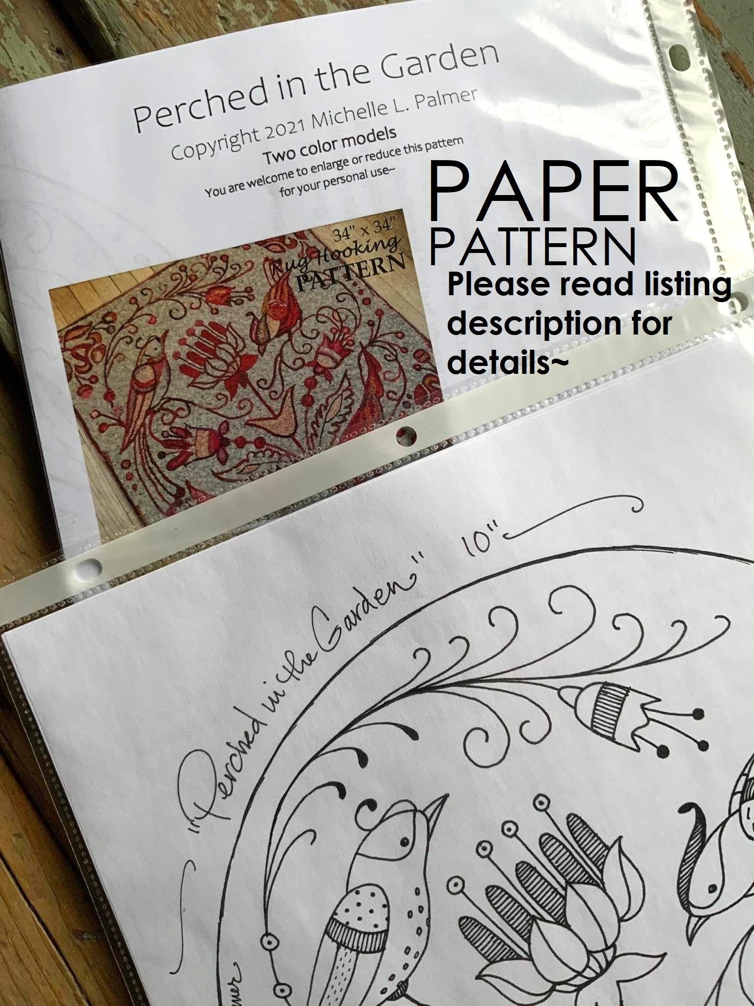 PAPER Pattern CIRCLE Traceable 10'' Diameter. Photo 2 Color Models ...