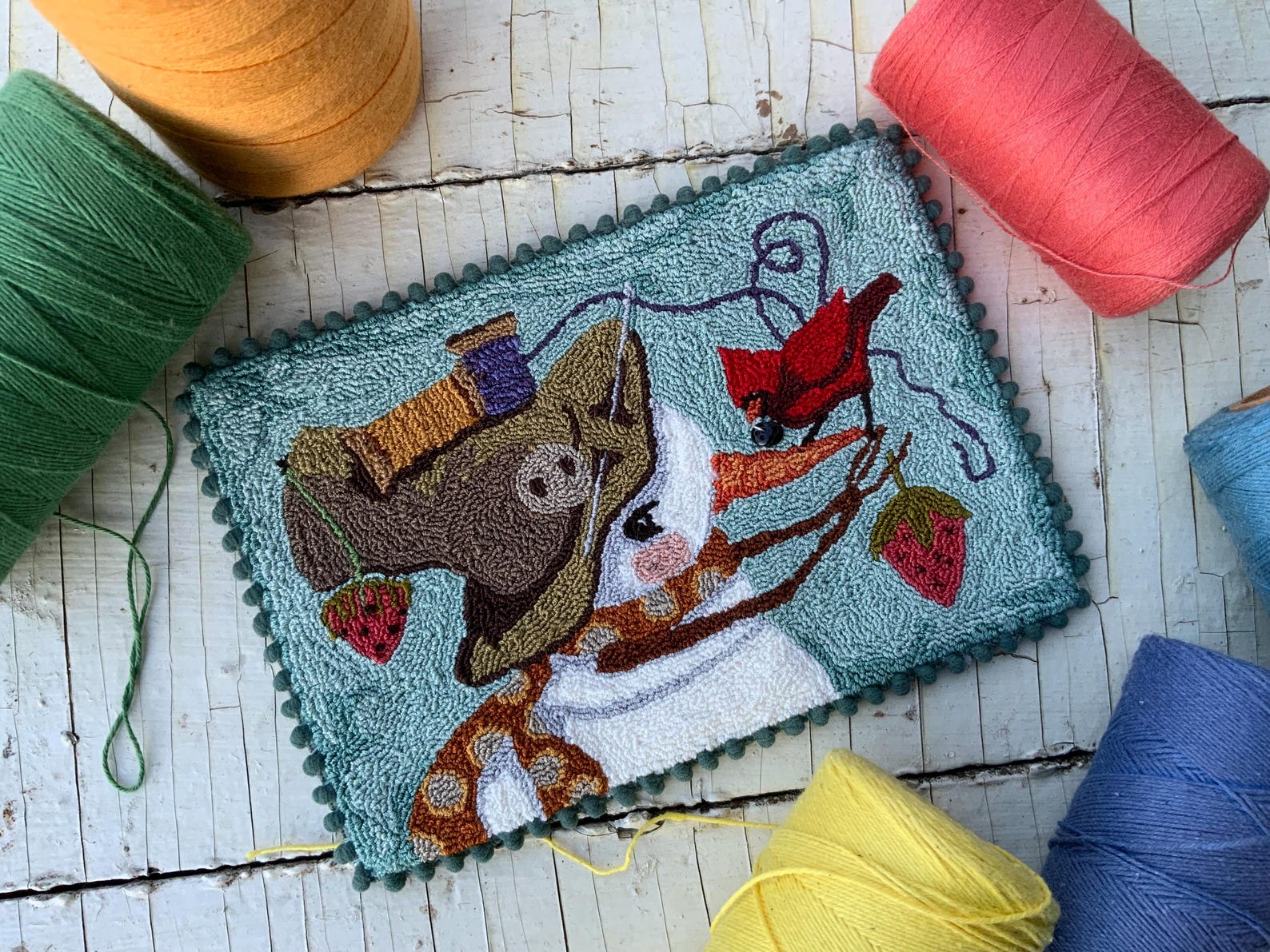 Punch Needle DIGITAL Download Jpeg and PDF PATTERN Embroidery Floss ...