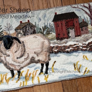 PATTERN for RUG HOOKING Hand Drawn 100% Prim Primitive Linen Michelle ...