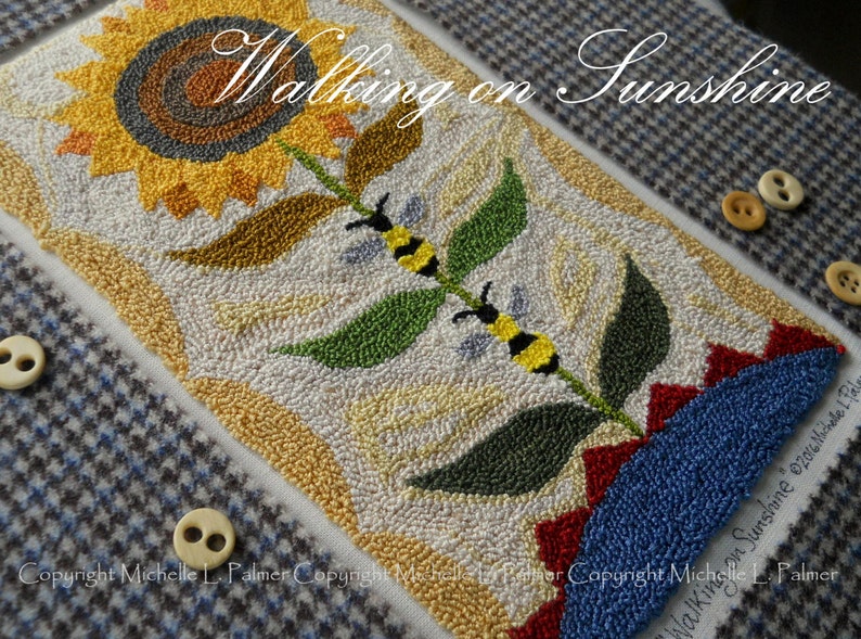 Walking on Sunshine Punch Needle Embroidery DIGITAL Jpeg and - Etsy Canada