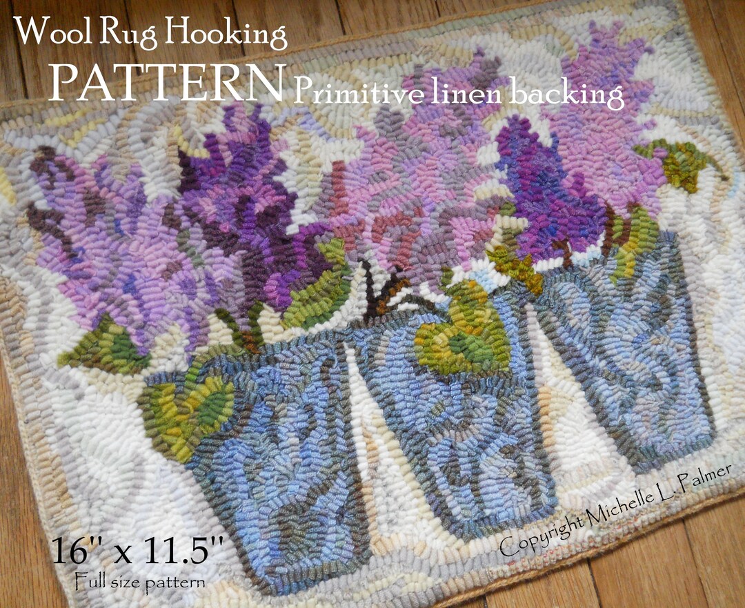 Hand Drawn PATTERN on 100% Primitive Linen RUG HOOK Hooking Michelle ...