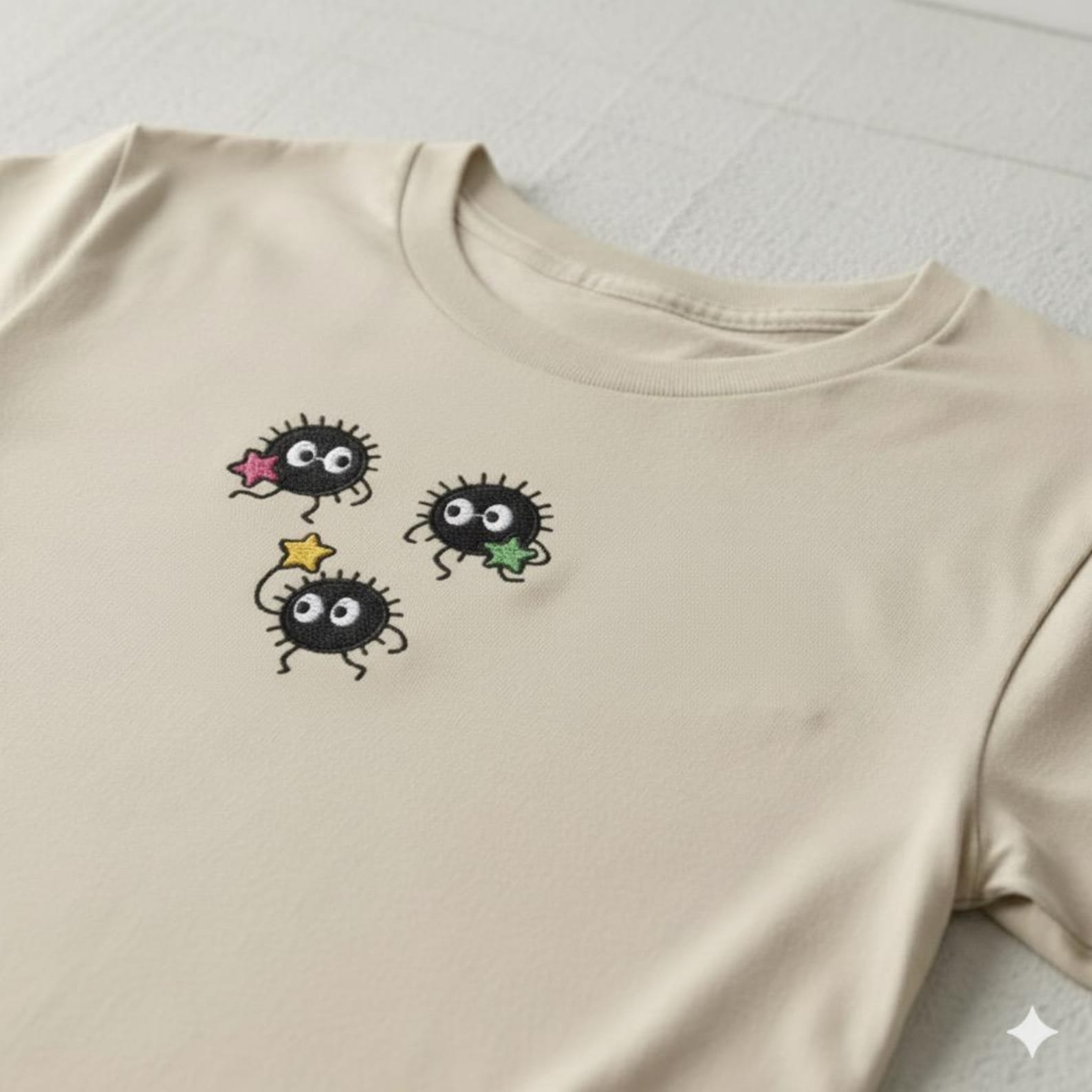 Embroidered Sprites Cozy T-shirt, Studio Inspired Cottagecore Tee, Cute ...
