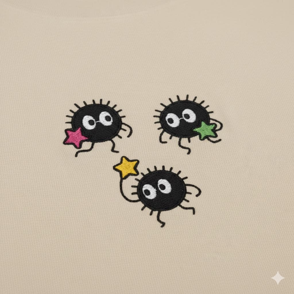 Embroidered Sprites Cozy T-shirt, Studio Inspired Cottagecore Tee, Cute ...