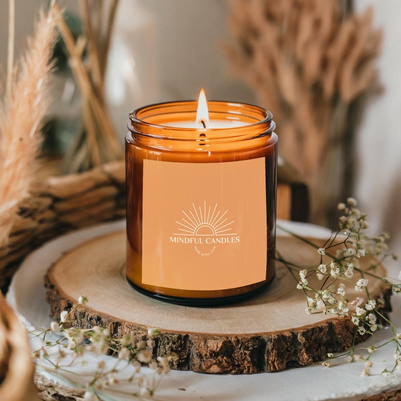 Mindful Candles Coconut Apricot Scented Candle, Relaxing Aromatherapy ...