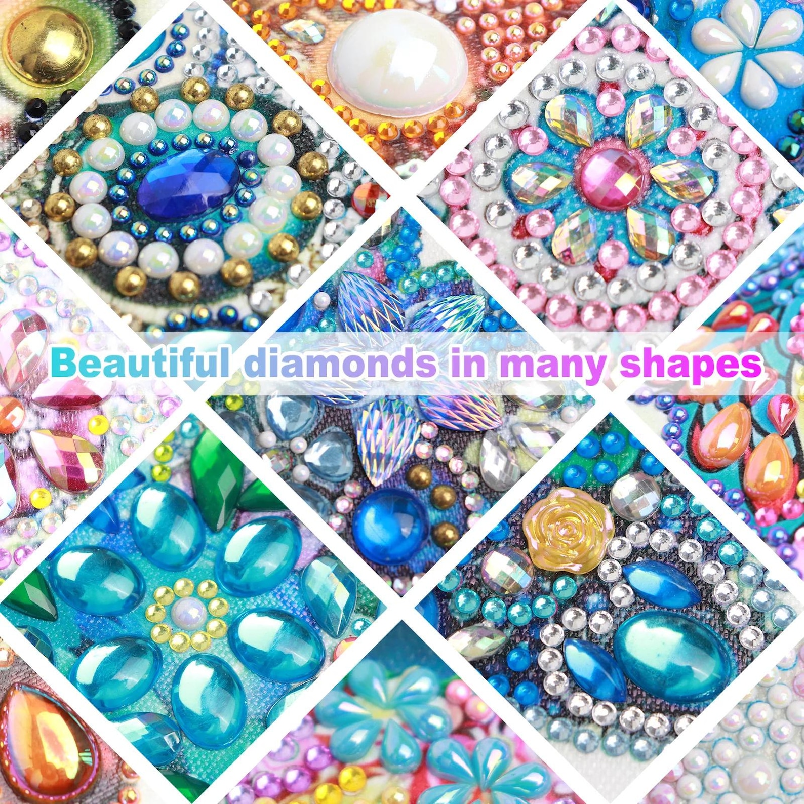 Colorful Tree Diamond Painting Kit, Acrylic, Special Shaped Gem Art ...