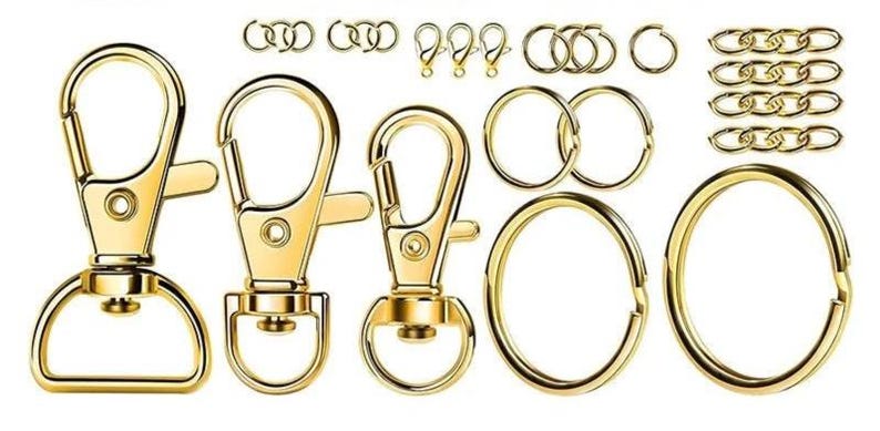 265pcs Keychain Making Kit, Zinc Alloy Metal, Assorted Sizes, Rustproof ...